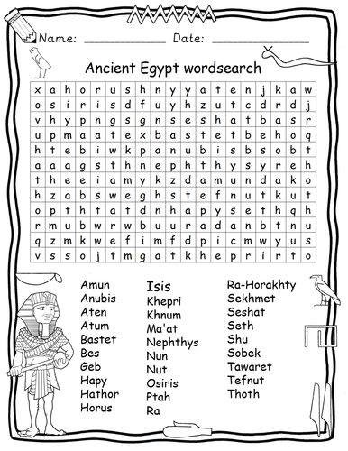 Colour-in Ancient Egypt wordsearches with answers | Teaching Resources