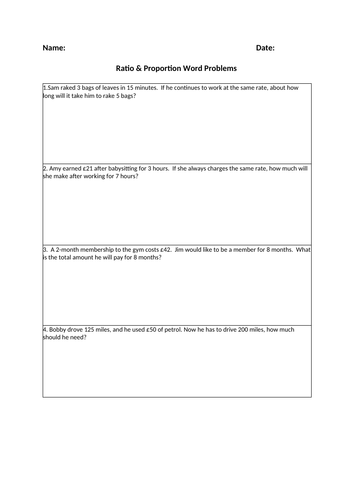 Ratio and Proportion Introduction PPT and card match game SEND ...