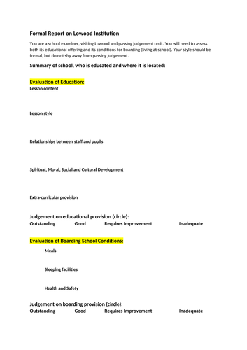 Jane Eyre: Chapter 5 (Lowood School, characterisation of Helen Burns ...