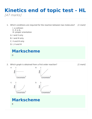 6 and 16. Kinetics - Pearson IB Chemistry Lesson PowerPoints (whole ...