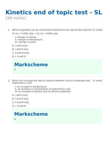 6 and 16. Kinetics - Pearson IB Chemistry Lesson PowerPoints (whole ...