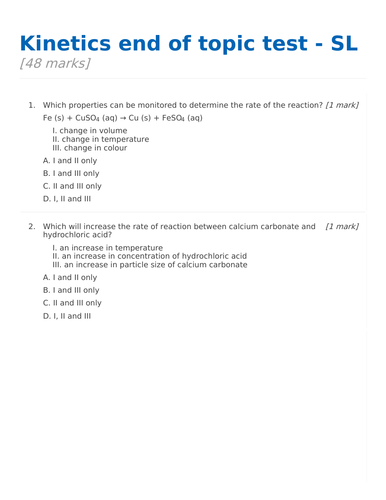6 and 16. Kinetics - Pearson IB Chemistry Lesson PowerPoints (whole ...