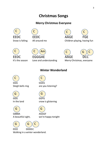Christmas Music for Piano (Differentiated) | Teaching Resources