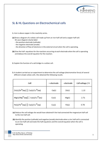 9 and 19. Redox - Pearson IB Chemistry Lesson PowerPoints (whole topic ...