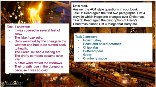 A Hogwarts' Christmas - A description of the Great Hall | Teaching ...