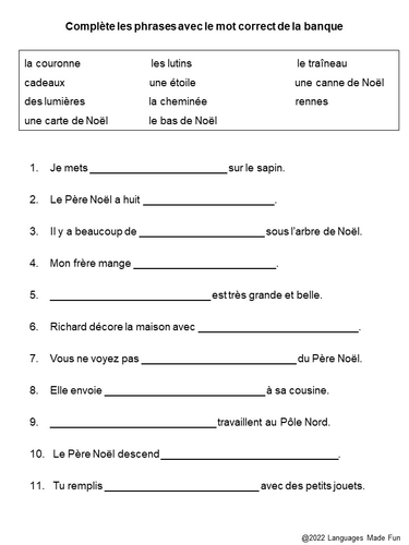Noël - French Christmas Worksheets | Teaching Resources