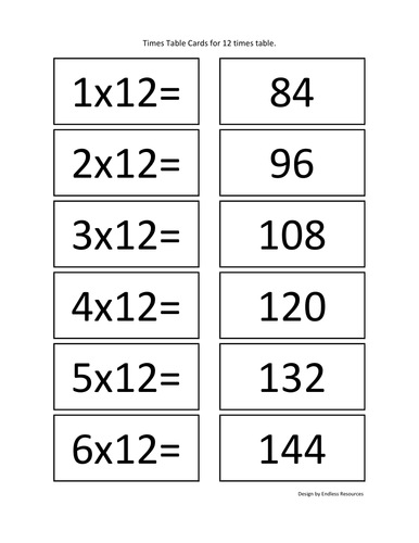 6, 7 and 12 Times Table Resources Pack - Dominoes, Cards, Tests and ...