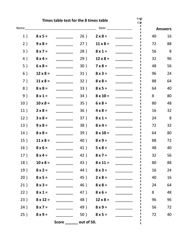 8 and 9 Times Table and extension Resources Pack - Dominoes, Cards ...