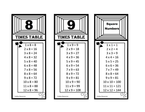 8 and 9 Times Table and extension Resources Pack - Dominoes, Cards ...