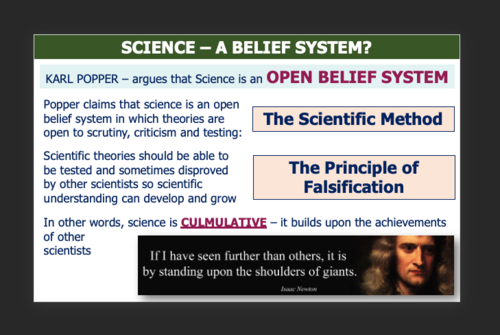 AQA SOCIOLOGY - Paper 2 - Science as A Belief System | Teaching Resources