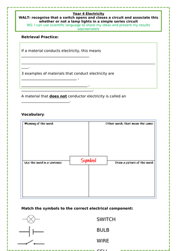 Year 4 Electricity - Full Science Unit | Teaching Resources