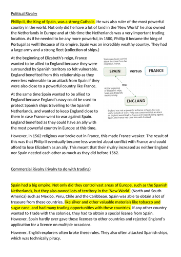 GCSE History Elizabeth Edexcel - Foreign Policy with Spain up to 1585 ...