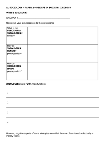 AQA SOCIOLOGY - Religion and IDEOLOGY | Teaching Resources