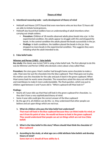 6. Theory of Mind | Teaching Resources