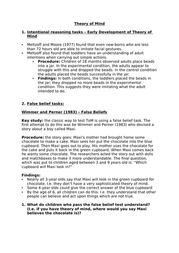 6. Theory of Mind | Teaching Resources