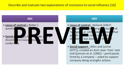 Resistance to social influence - AQA A Level Psychology (Social ...