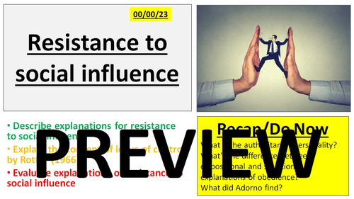 Resistance to social influence - AQA A Level Psychology (Social ...