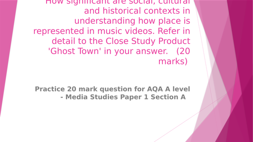 Planning and FIT lesson - AQA Media Studies A level 20 mark question ...