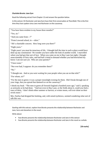 Jane Eyre: Chapters 13 and 14 | Teaching Resources