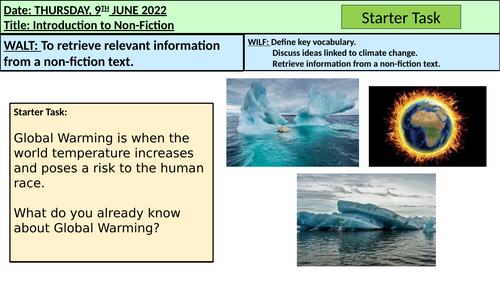 Global Warming Scheme Low Ability | Teaching Resources