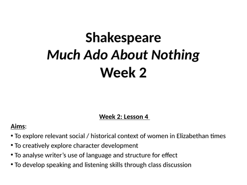 Shakespeare Much Ado About Nothing FULL SCHEME OF WORK KS3 or KS4 ...
