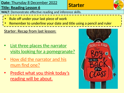 The Boy at The Back of the Class | Teaching Resources