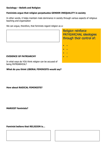 AQA SOCIOLOGY - Paper 2 - Beliefs in Society - COMPLETE SCHEME OF ...