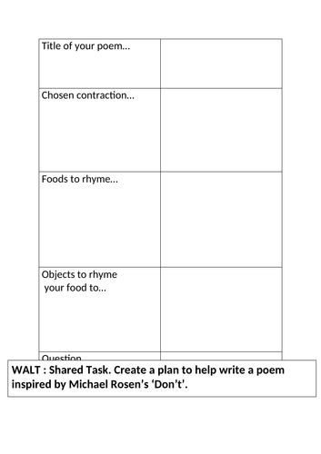 Don't - by Michael Rosen. Poetry pack. | Teaching Resources
