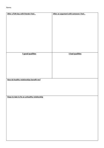 PSHE Healthy Relationships lesson Year 7 | Teaching Resources