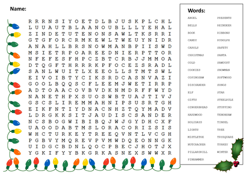 Large Christmas Wordsearch | Teaching Resources