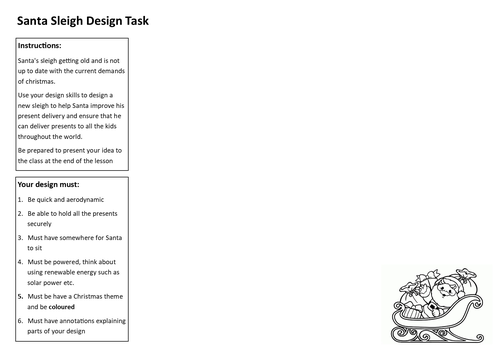 Santa Sleigh Design | Teaching Resources