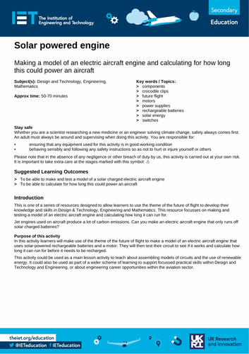 Solar powered engine | Teaching Resources