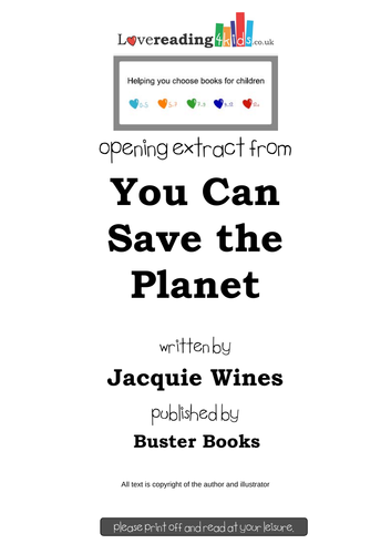 You Can Save the Planet - Whole Class Reading Session! | Teaching Resources