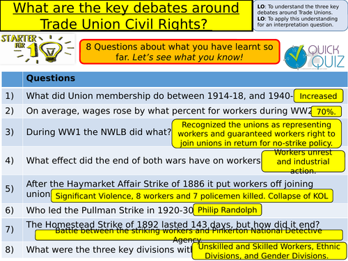 What are the key debates around Trade Union Civil Rights? | Teaching ...