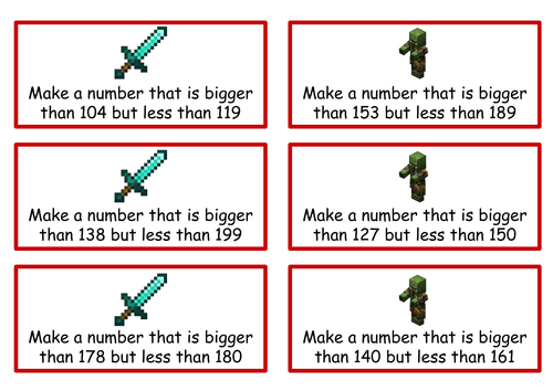 Minecraft Place Value Activities | Teaching Resources