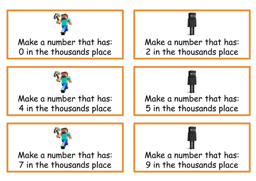 Minecraft Place Value Activities | Teaching Resources