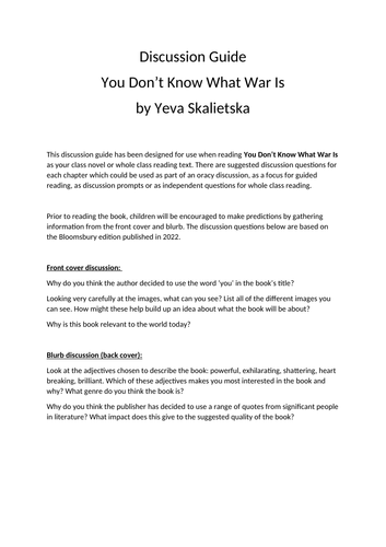 You Don't Know What War Is by Yeva Skalietska fully resourced reading ...