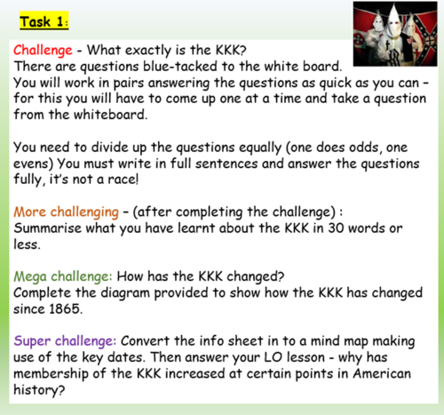 KKK Ku Klux Klan | Teaching Resources