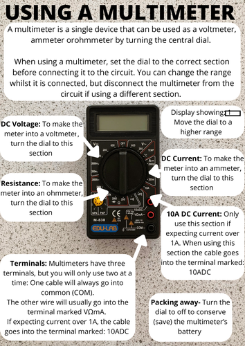 Using a multimeter | Teaching Resources