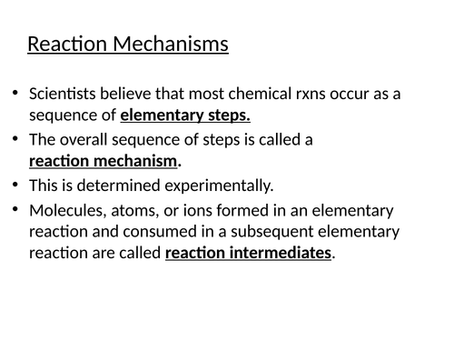 REACTION MECHANISMS and POTENTIAL ENERGY DIAGRAMS Grade 12 Chemistry ...