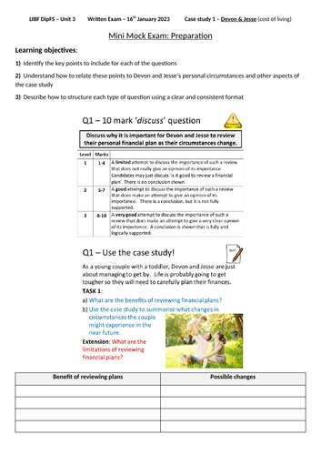 LIBF DipFS U3 Exam JAN 2023: CS1 - PREMIUM Bundle | Teaching Resources