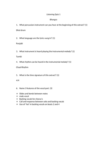 OCR Rhythms of the World - Bhangra | Teaching Resources