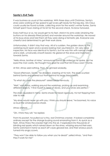 Santa's Evil Twin - Conquering the Monster Christmas story - LKS2 ...