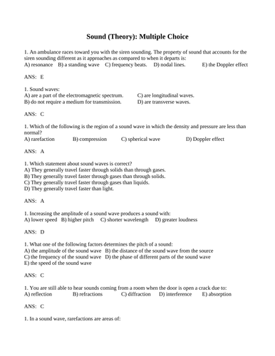 (280PG) MULTIPLE CHOICE Grade 11 Physics Energy Unit, Waves Unit ...