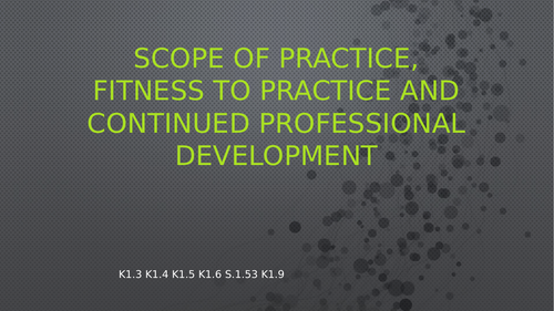 T level health/healthcare science scope of practice fitness to practice ...