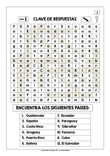 SPANISH-SPEAKING COUNTRIES WORD SEARCHES | Teaching Resources