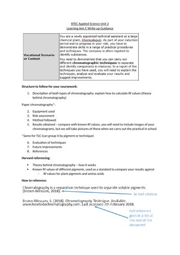 Applied Science Btec Unit 2 Chromatography Teaching Resources 