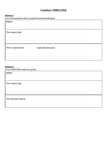 GCSE AQA Business 9-1 Exam Technique Structure & Printable Templates ... GCSE AQA Business 9-1 Exam Technique Structure & Printable Templates ...