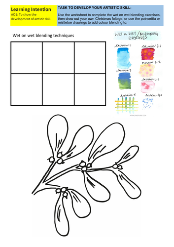 ONE OFF LESSON: KS3 Christmas Themed Watercolour Lesson - Colour Theory ...