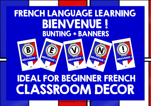 FRENCH GREETINGS BIENVENUE BANNERS FREEBIE | Teaching Resources